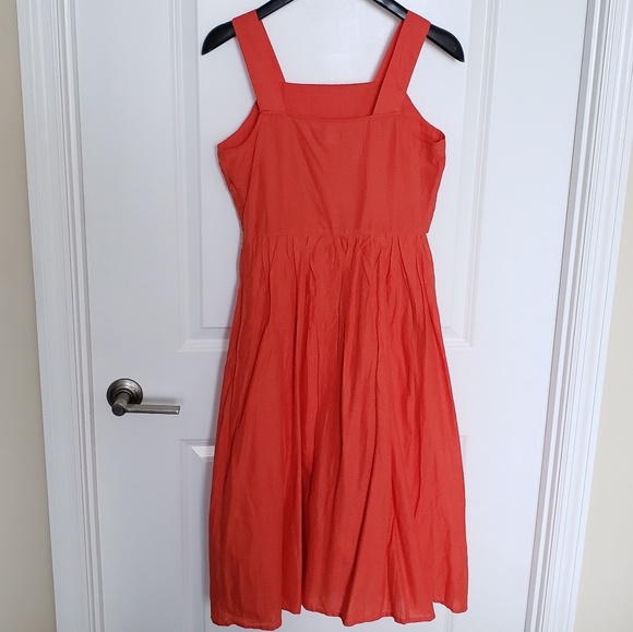 ASOS | Dresses | Nwt Asos Orange Squareneck Pintuck Sundress | Poshmark